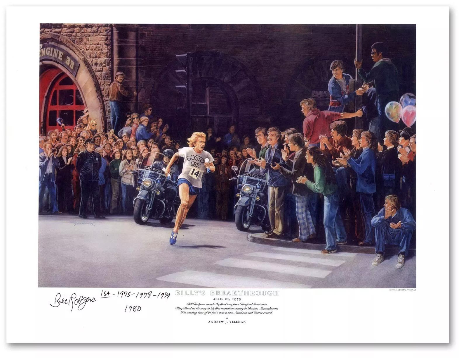 "Billy's Breakthrough" Lithograph Print | Bill Rodgers Running Center